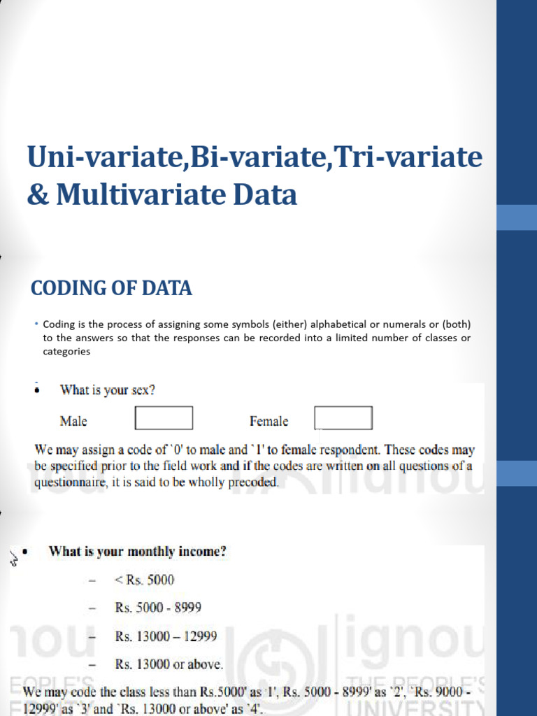 2. Univariate, Bivaraiate & Multivariate Data | PDF