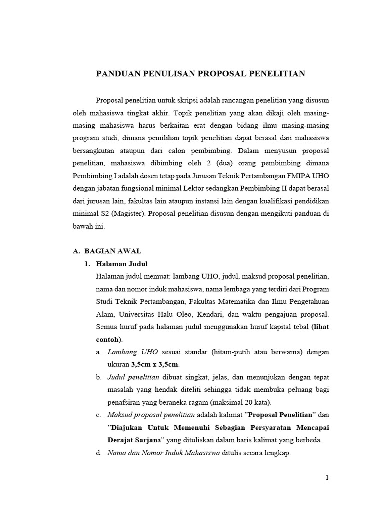1-Panduan Penulisan Proposal-Rev | PDF