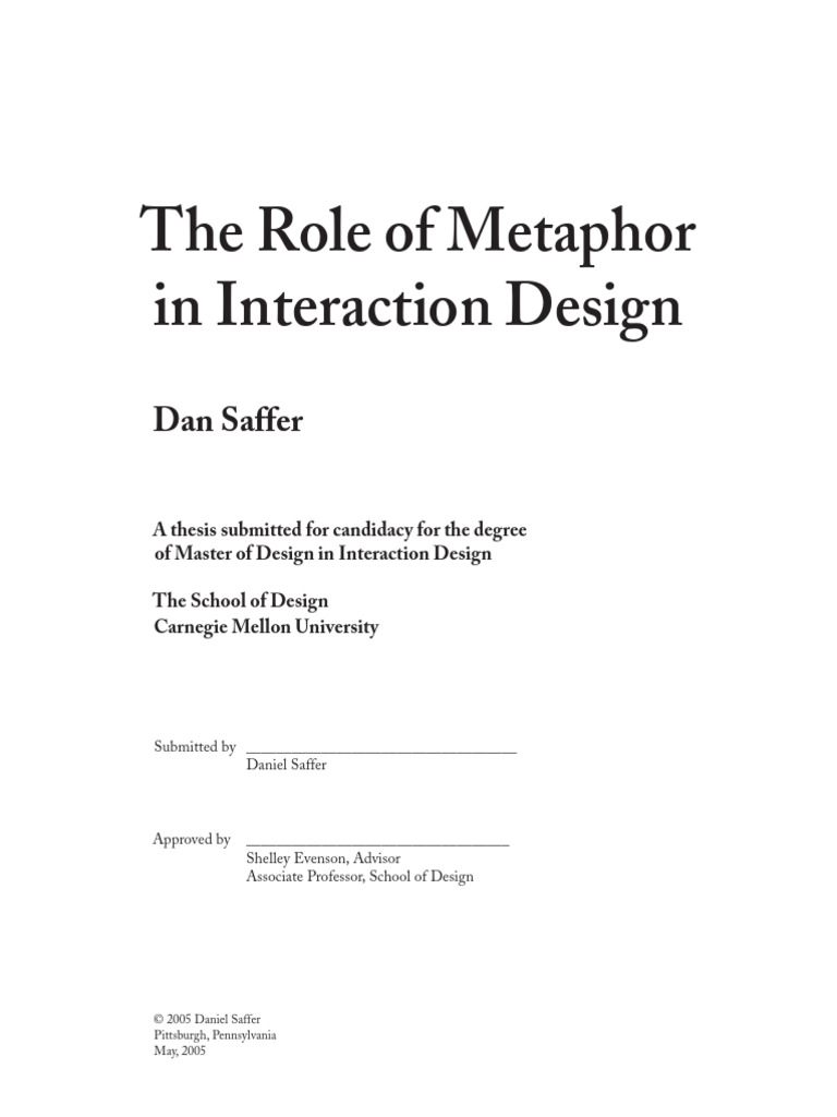 The Role of Metaphor in Interaction Design | PDF