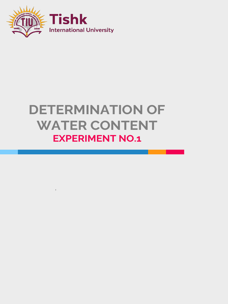 Water Content Lab Report | PDF