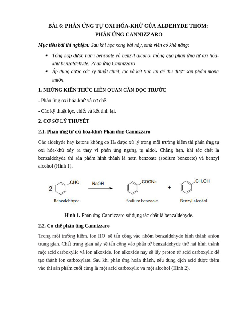 07a - BÀI 6 PH N NG T OXI HÓA-KH PH N NG CANNIZARO | PDF