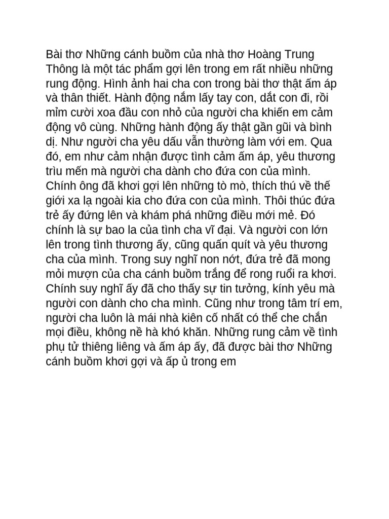 Bài thơ Những cánh buồm của nhà thơ Hoàng Trung Thông là một tác phẩm gợi lên trong em rất nhiều ...