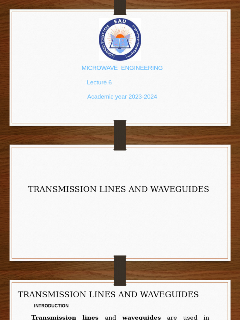Lecture 6-3 | PDF | Transmission Line | Waveguide Lecture 6-3 | PDF | Transmission Line | Waveguide