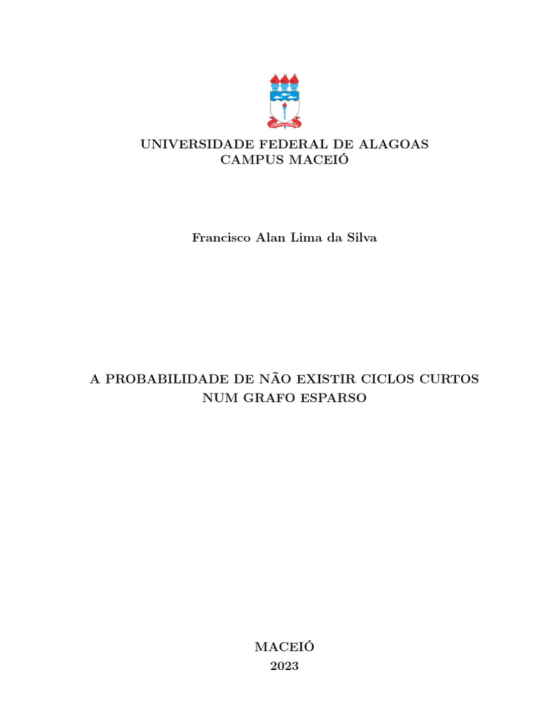 A Probabilidade de Não Existir Ciclos Curtos Num Grafo Esparso | PDF