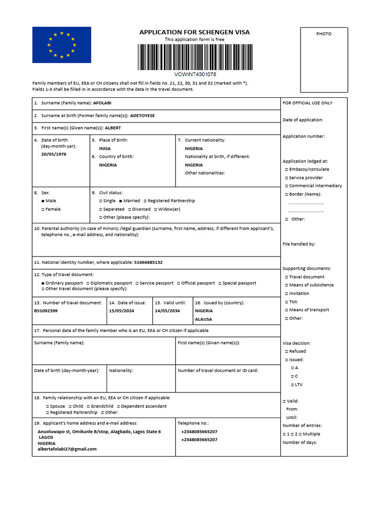 MR AFOLABI NEW FORM | PDF