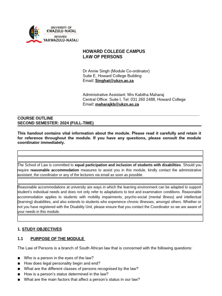 Persons Module Outline F 2024 | PDF | Disability | Career & Growth Persons Module Outline F 2024 | PDF | Disability | Career & Growth