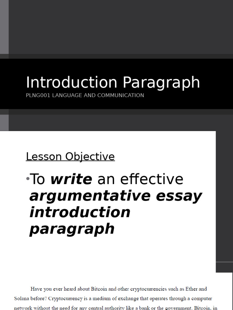 Argumentative Essay Introduction | PDF | Essays | Fast Food