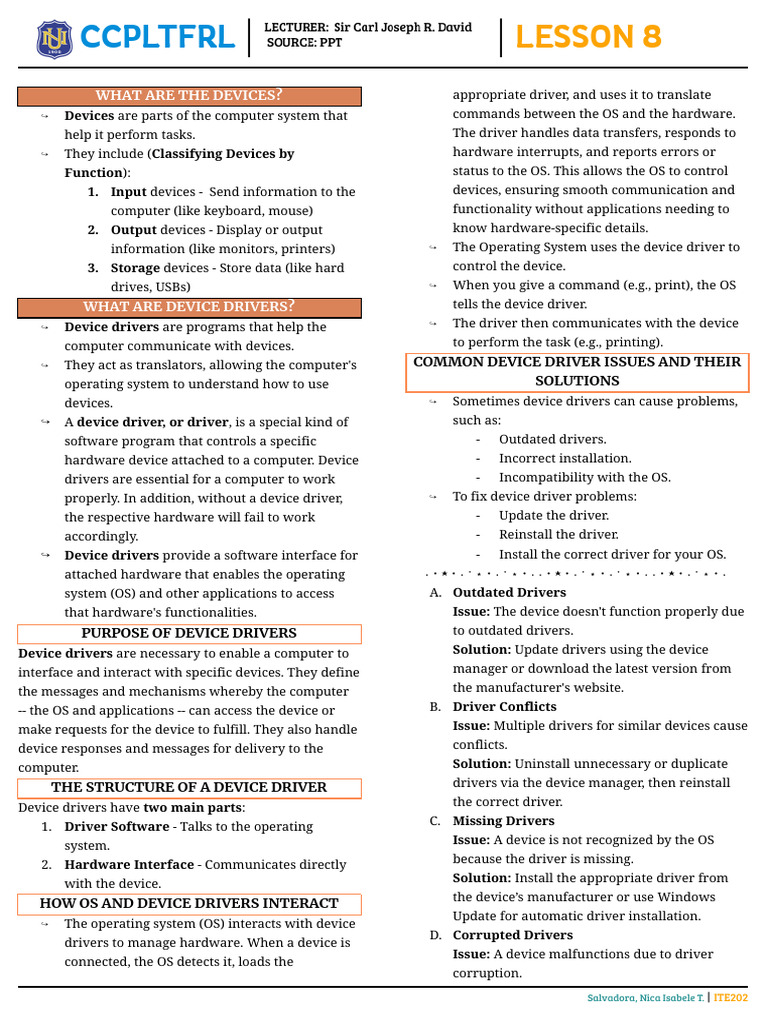 Platech - Lesson 8 | PDF