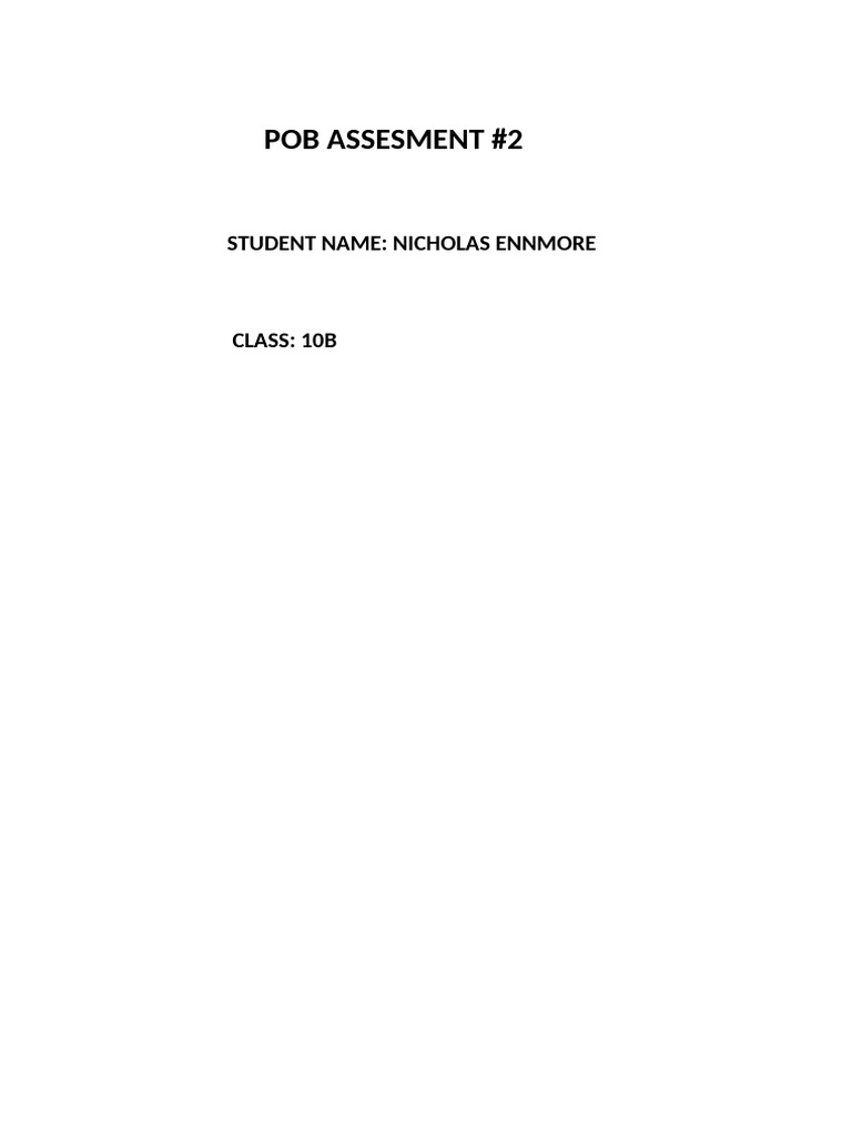 Pob Assesment 2 | PDF