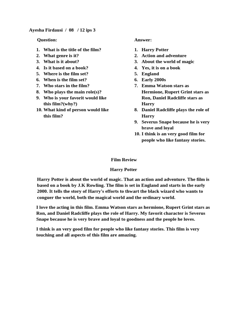 Review - Film Part 2 | PDF