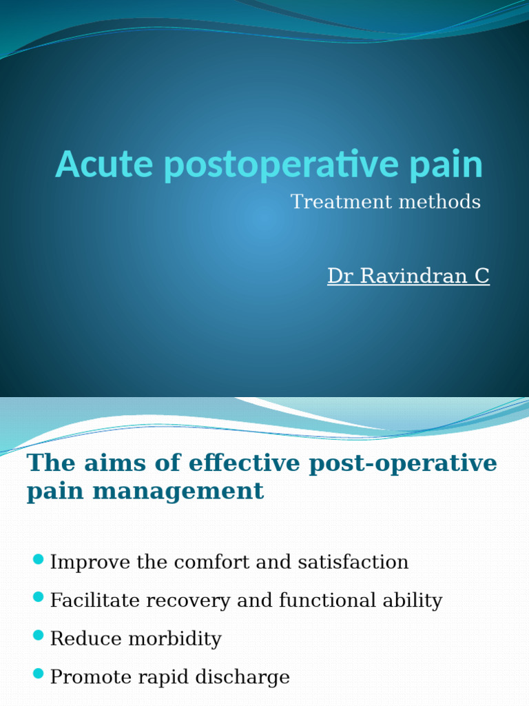 Acute Postoperative Pain | PDF