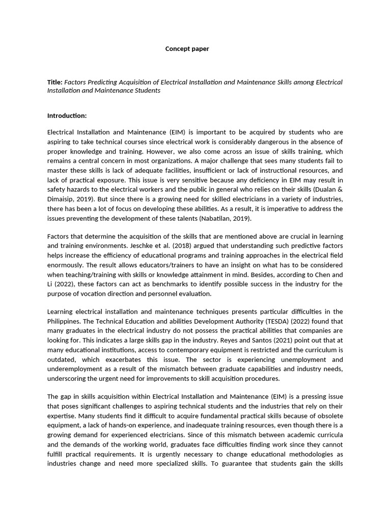 Group 1 - Concept Paper | PDF