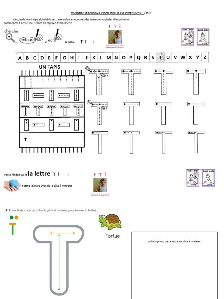 Lettres Écriture GS - T & F | PDF