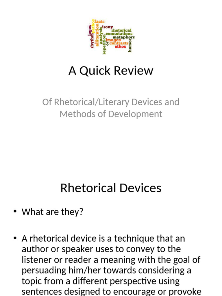 Rhetorical Devices Review | PDF