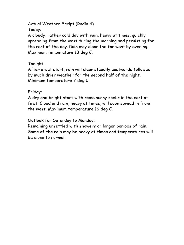 Weather Script | PDF