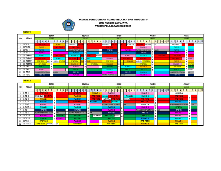 Jadwal Ruang 2024-2025 | PDF