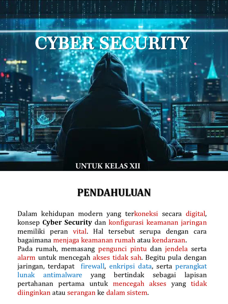 Materi Cyber Security Kelas XII | PDF | Computers | Security
