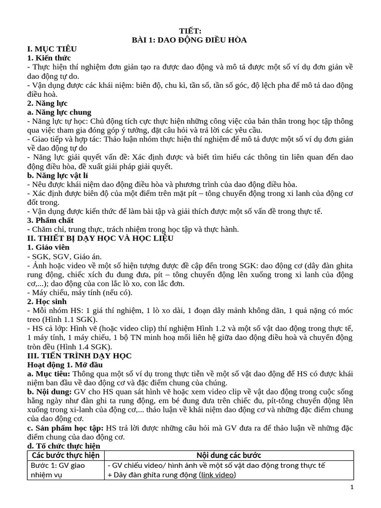 Bai 1. Dao Dong Dieu Hoa | PDF