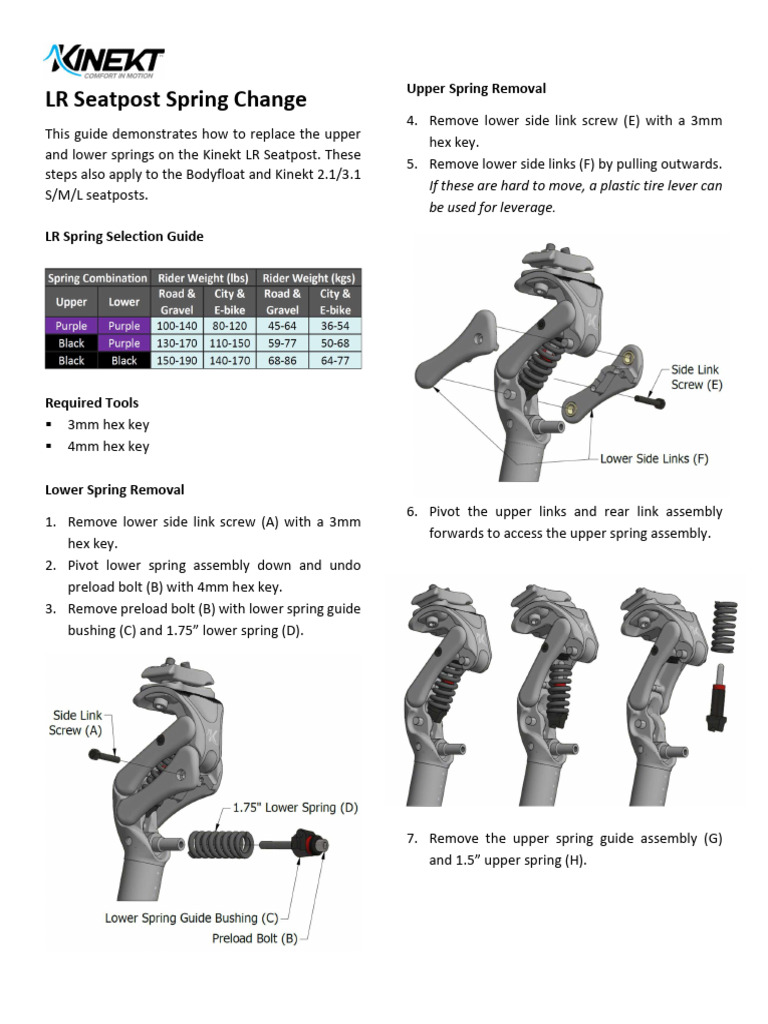 LR Seatpost Spring Change Guide | PDF