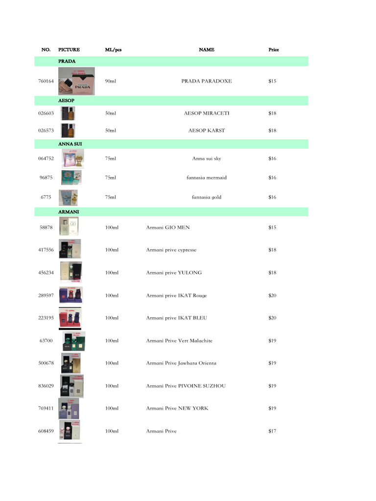 CATÁLOGO DE PERFUMES | PDF