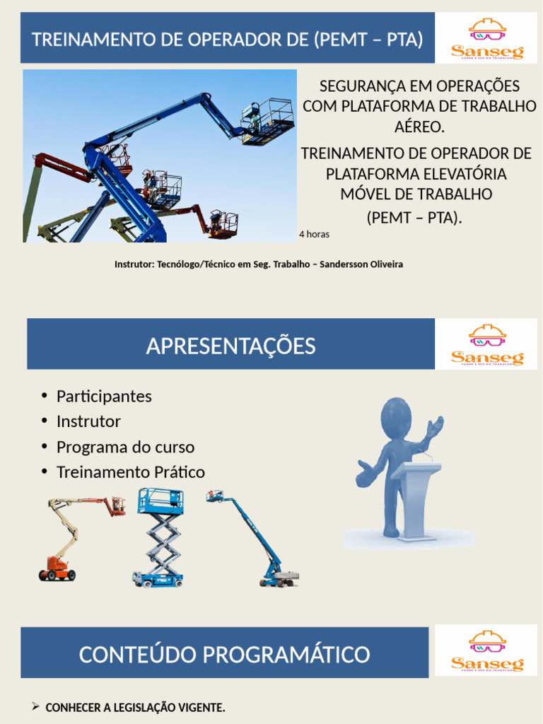 NR 18 PTA Operador de PEMT 4hs | PDF