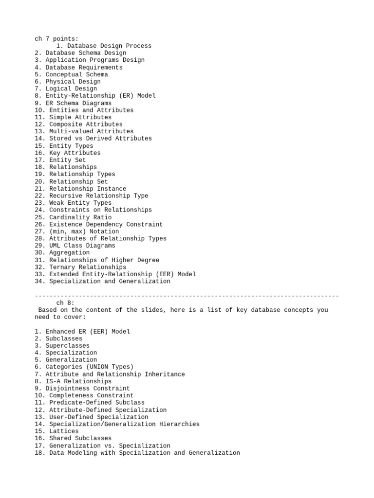 dbs final points | PDF