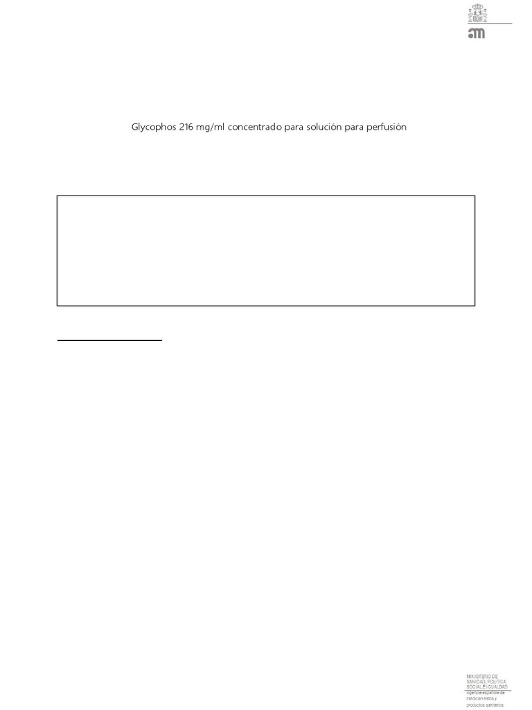 Glycophos 216 MG/ML Concentrado para Solución para Perfusión | PDF