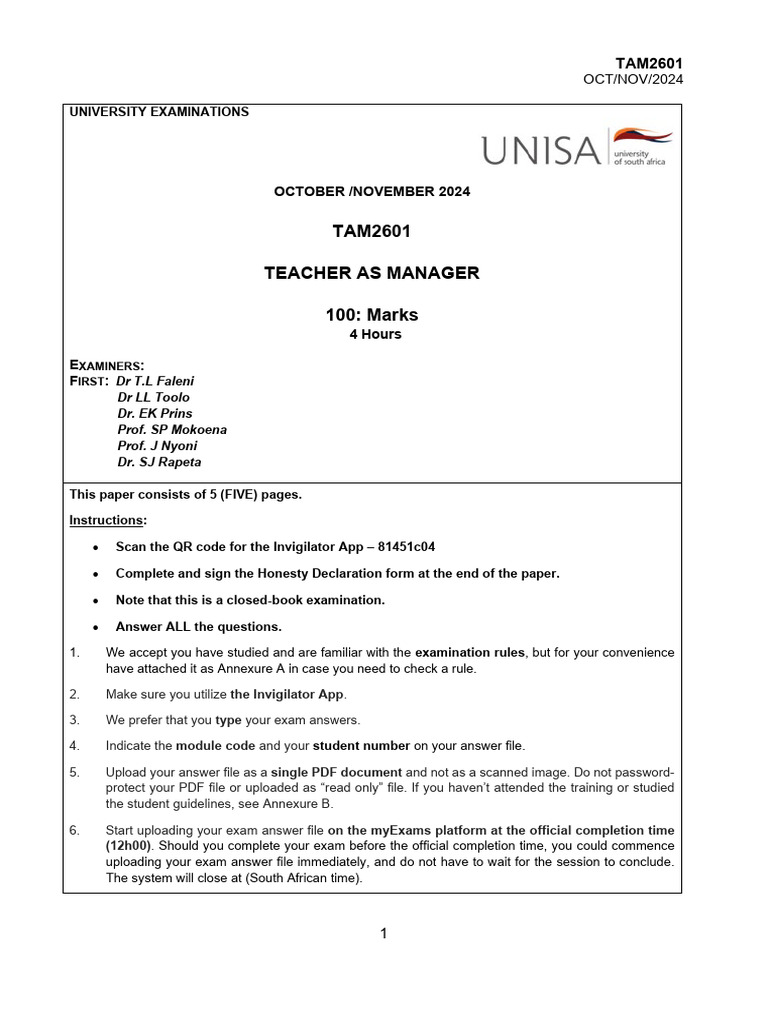 Tam2601 Oct Nov 2024 Eqp | PDF