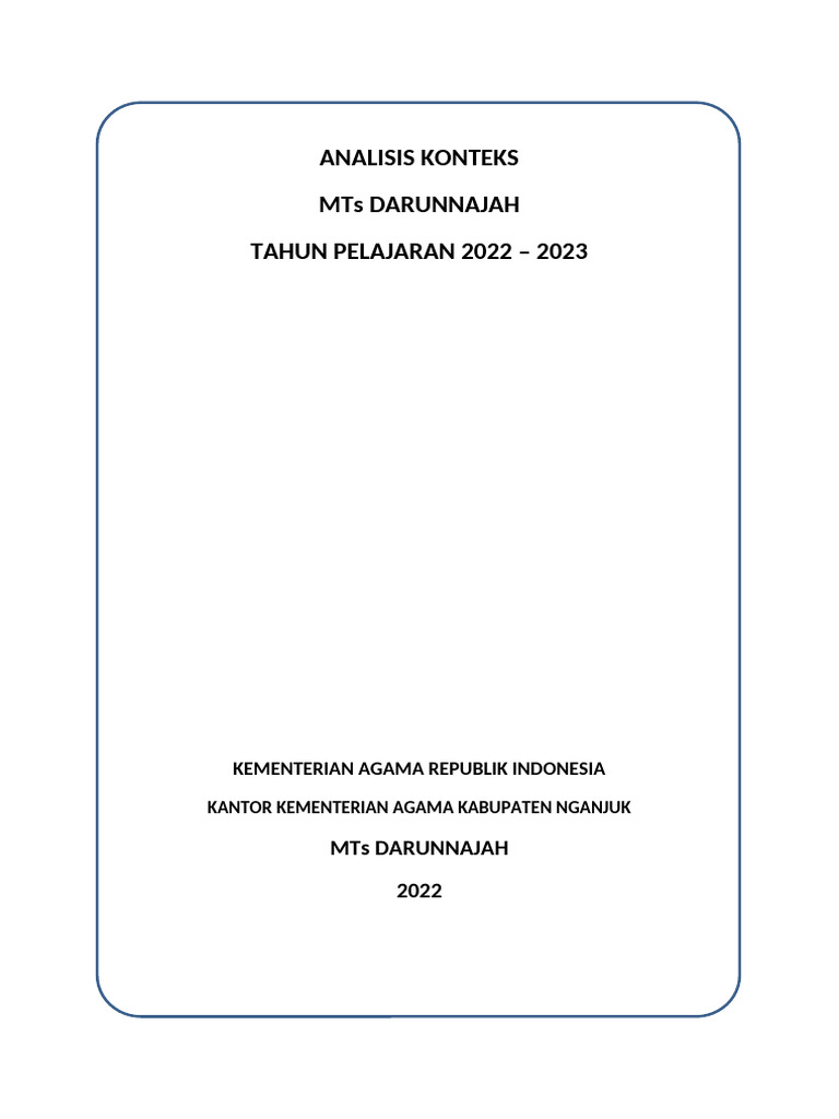 Analisis Kontek MTs Darunnajah | PDF