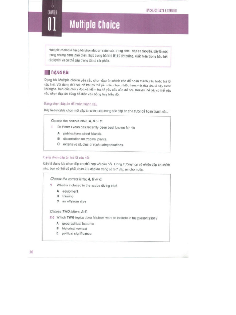 Multiple Choice Listening | PDF