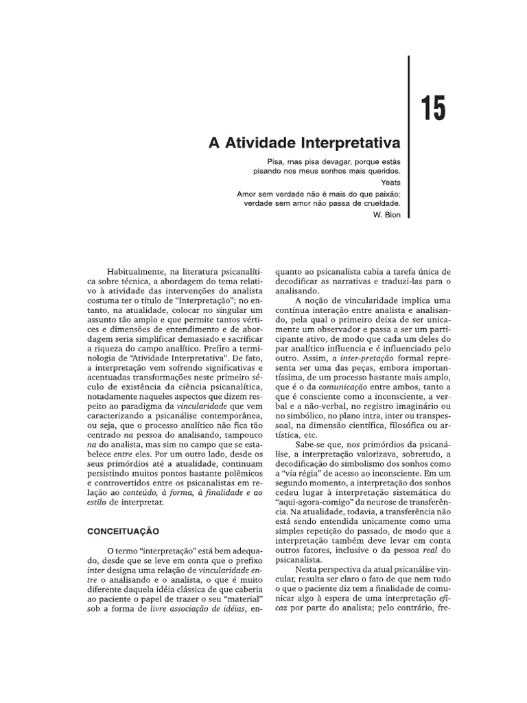 Capítulo 15 - A Atividade Interpretativa - COMPLEMENTAR | PDF