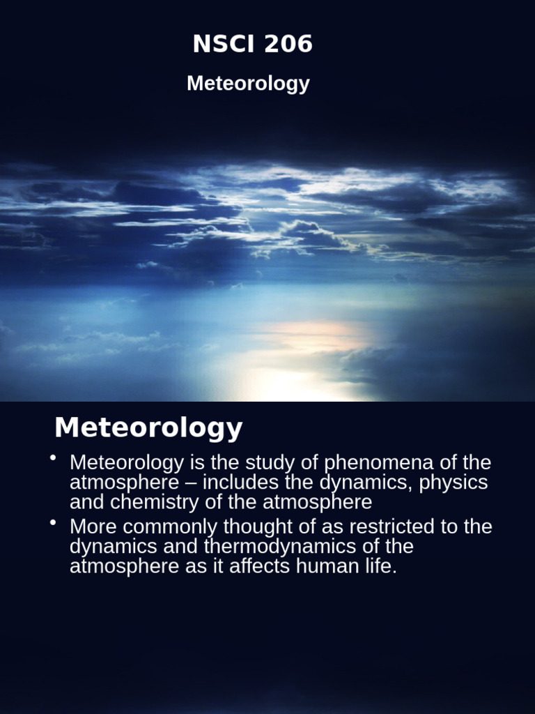 Meteorology Unit 1 | PDF