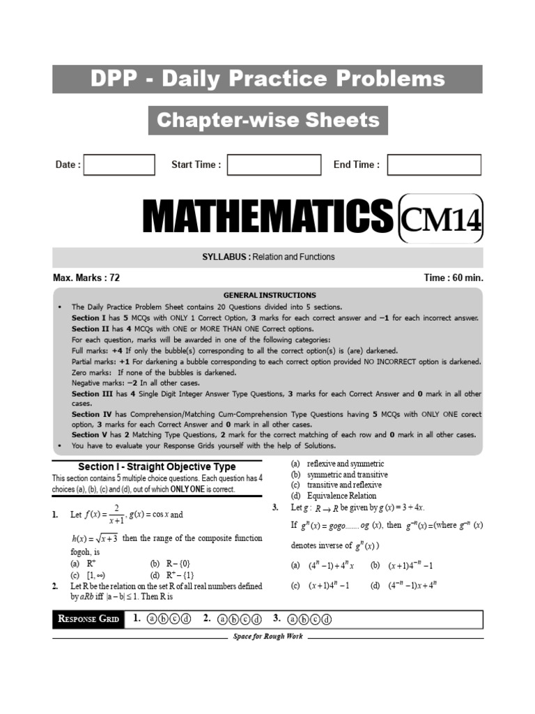 Relations And Functions Pdf