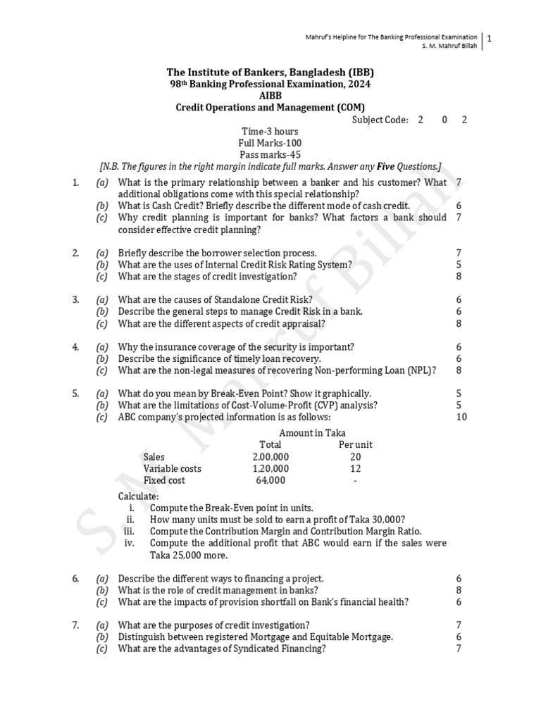 98th AIBB COM Solved | PDF