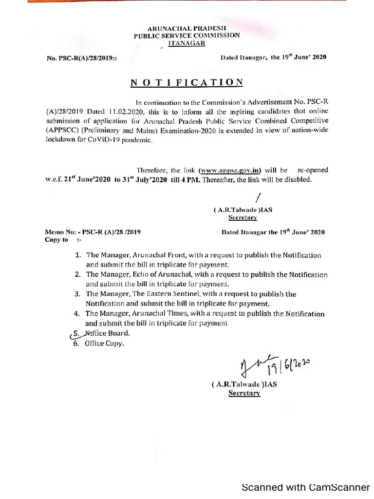 APPSC-2020 Notification | PDF