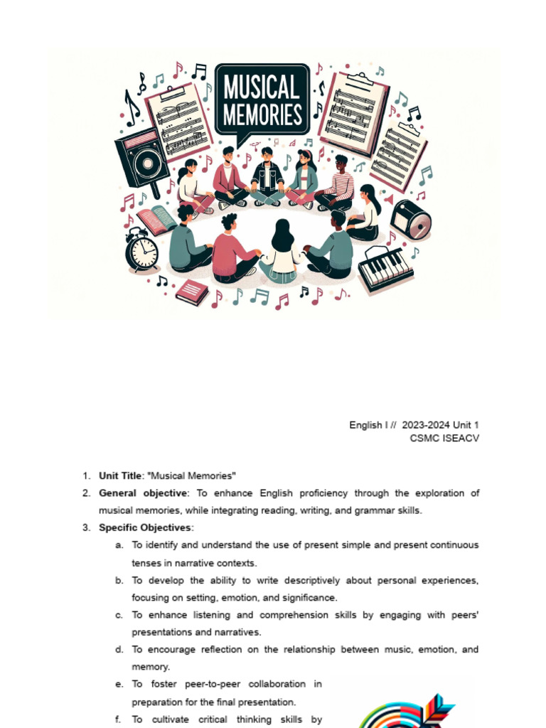 Unit 1 Musical Memories - Exploring Global & Personal Sounds in English ...