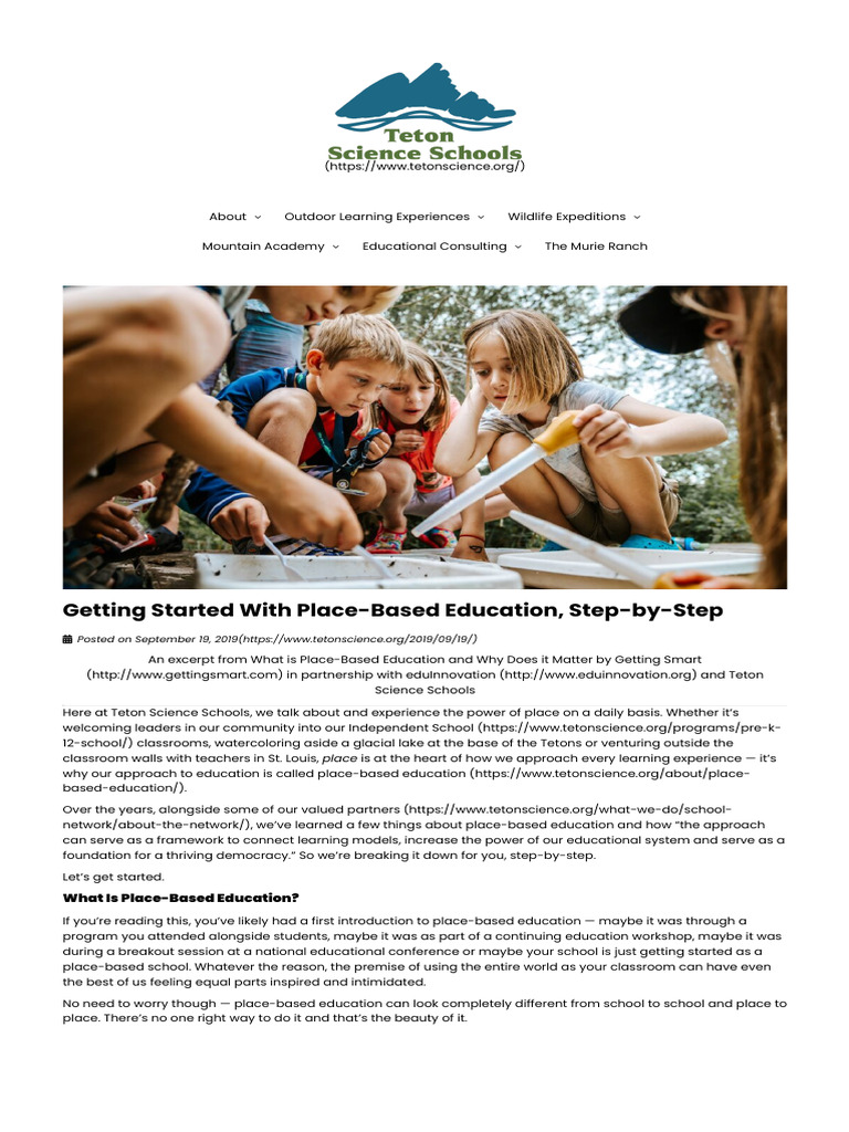 Getting Started With Place-Based Education, Step-by-Step - Teton ...