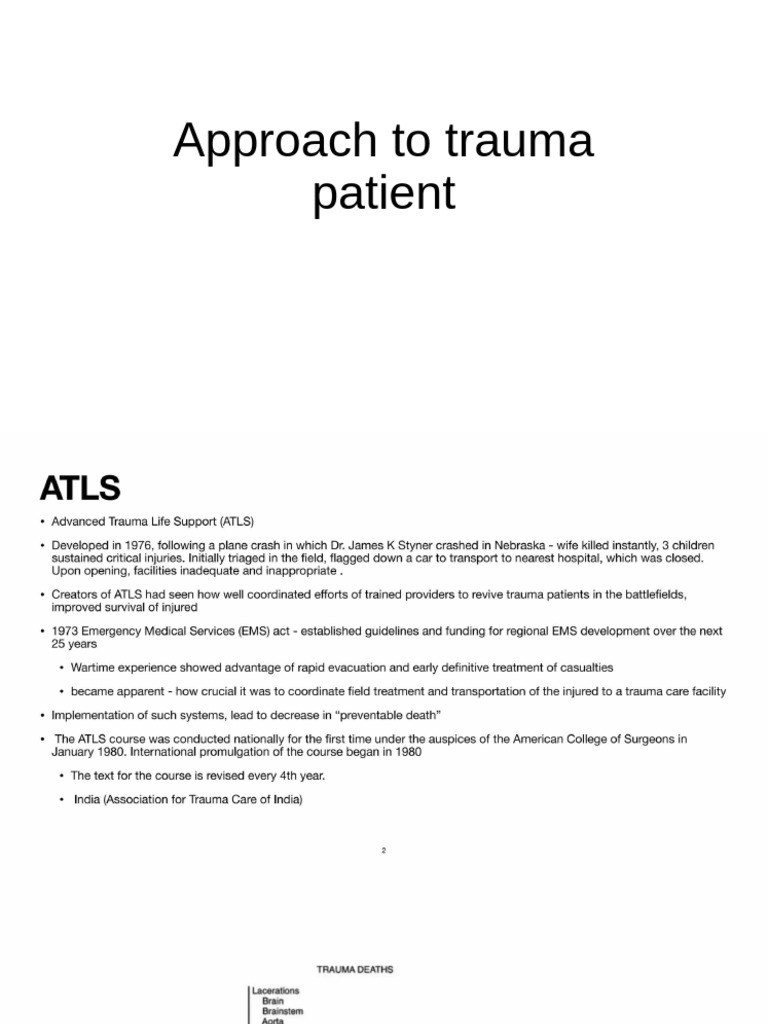 Approach To Trauma Patient | PDF