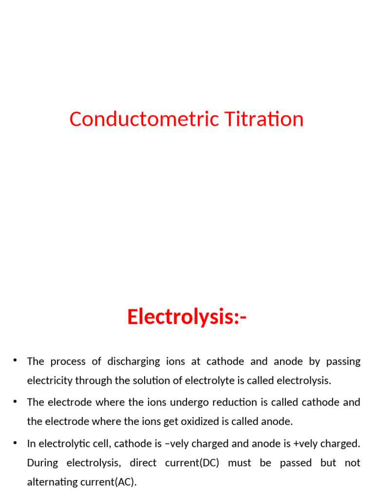 Conductometric Titration | PDF