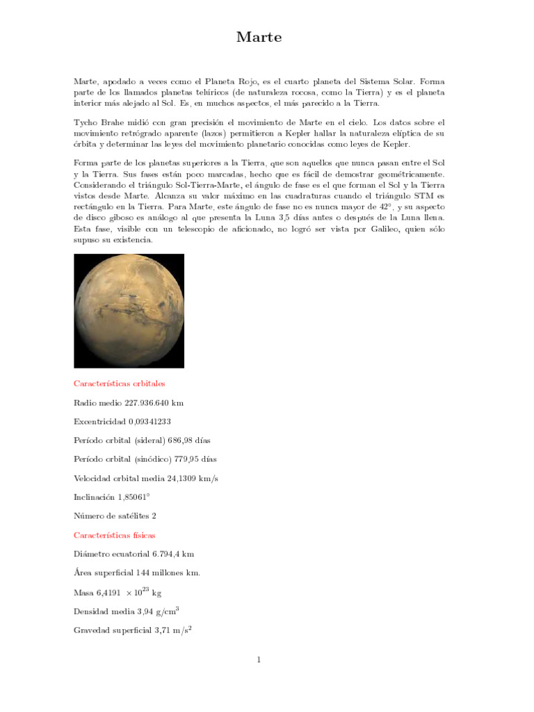 Marte 1 | PDF