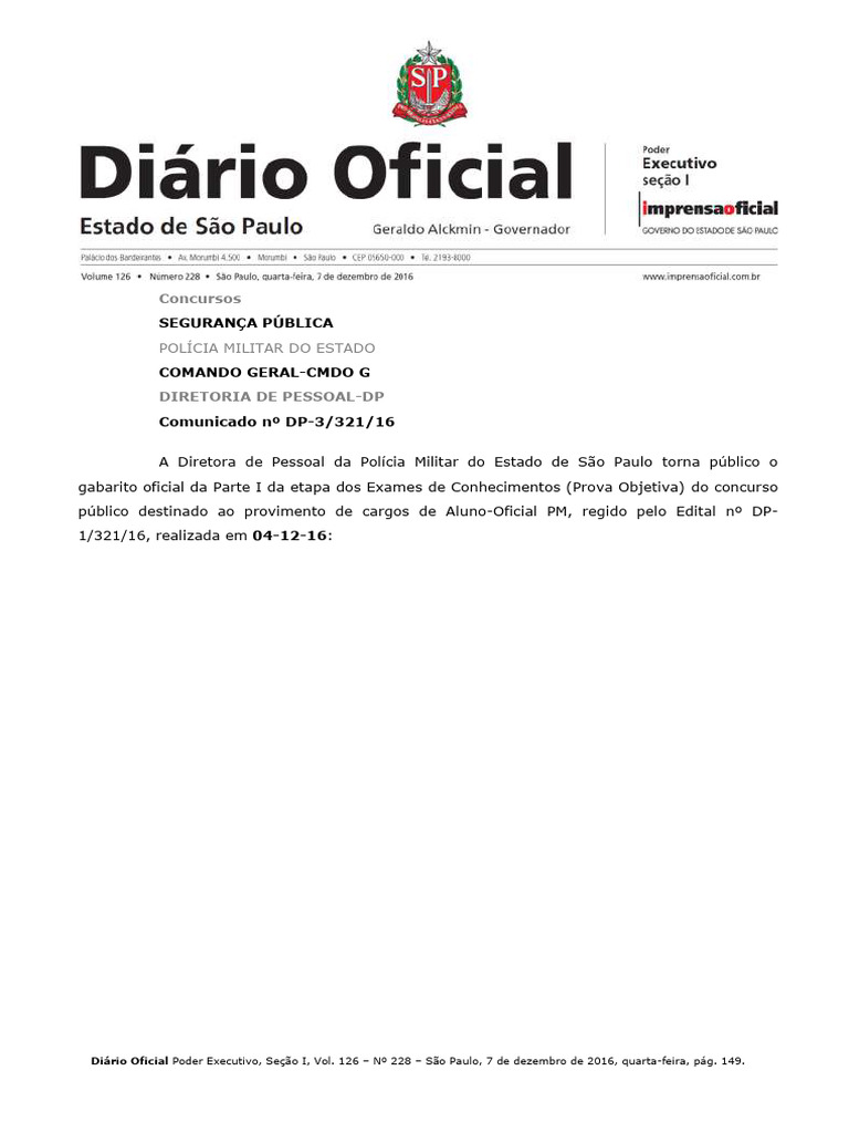 Gabarito - Barro Branco - PM-SP - Aluno Cfo | PDF