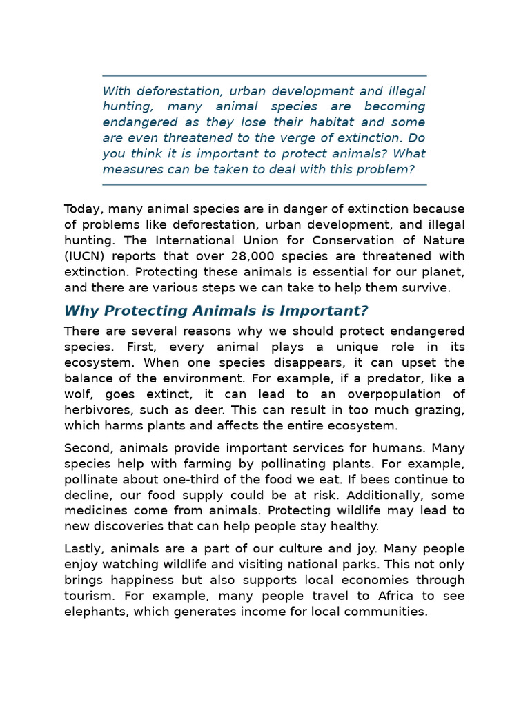 Illegal Hunting Essay | PDF