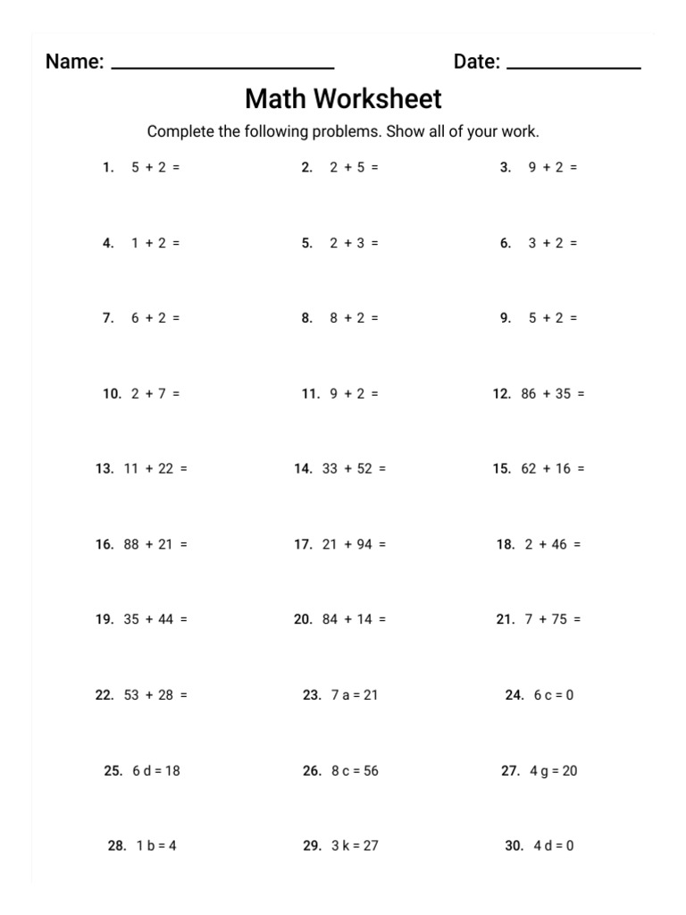 Custom Math Rksheet Generator - Math Goodies | PDF