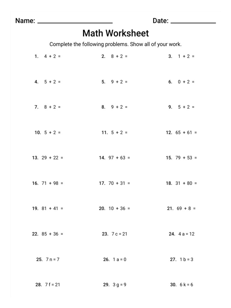 Custom Mathksheet Generator - Math Goodies | PDF