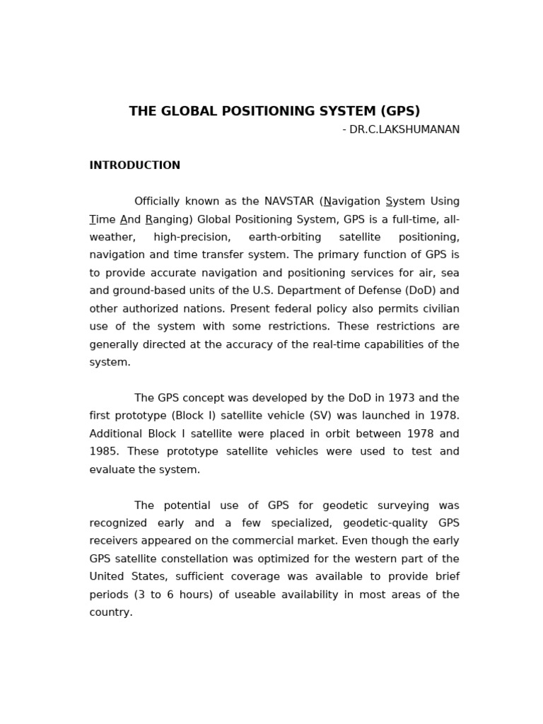 GPS Notes | PDF