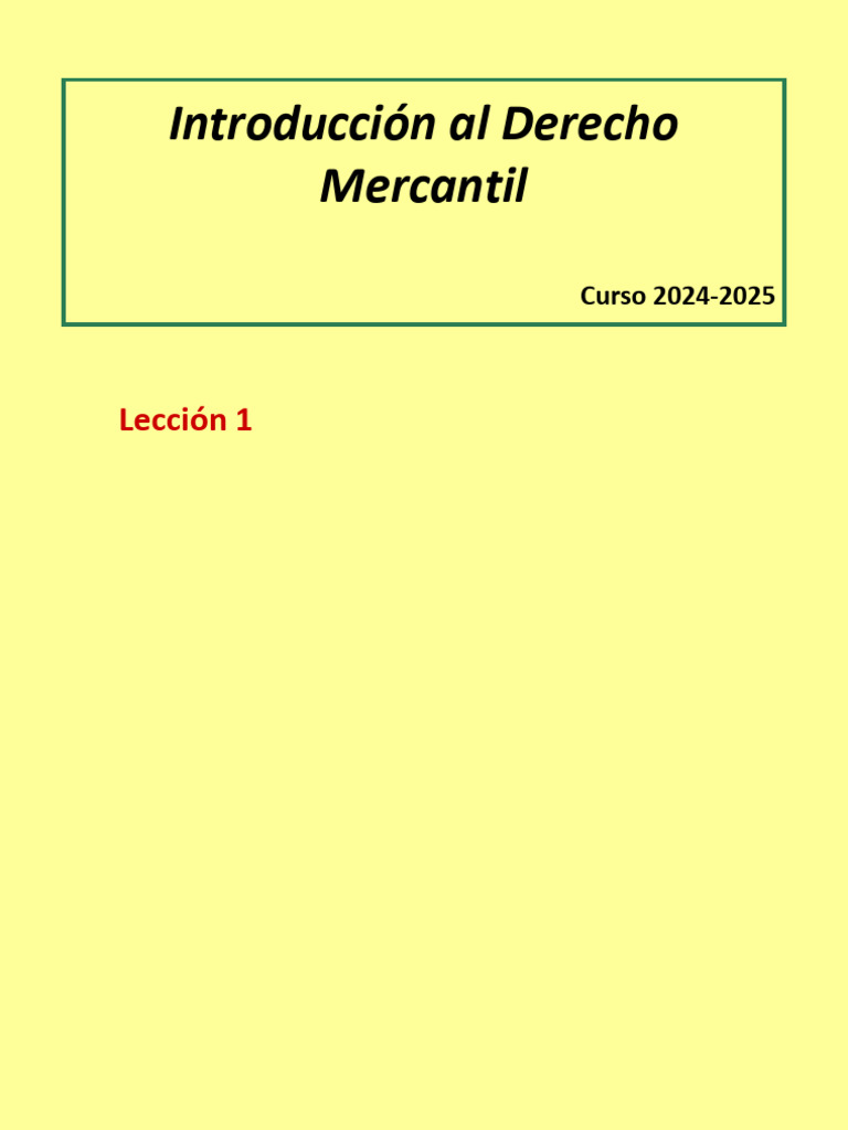 Tema1 Introduccion Al Derecho Mercantil 2015 2016 | PDF