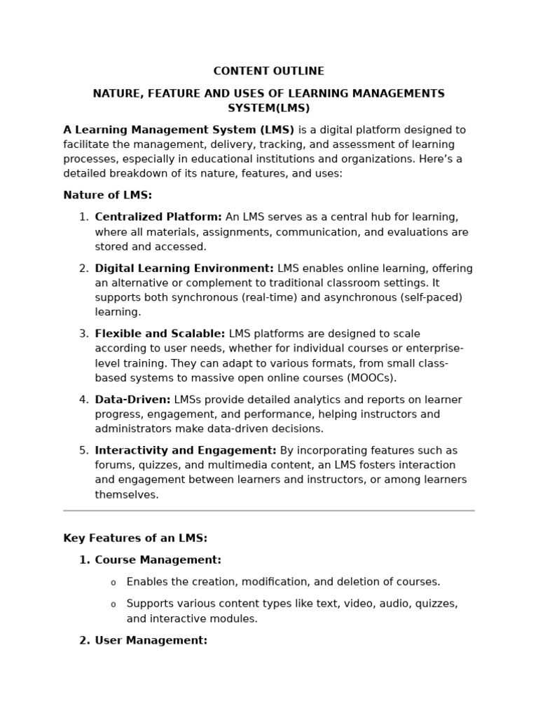 Overview of Learning Management Systems | PDF | Educational Technology | Computers