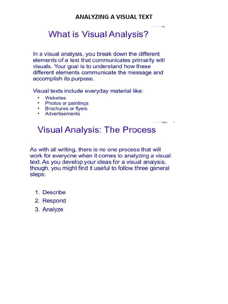 Analysing A Visual Text | PDF