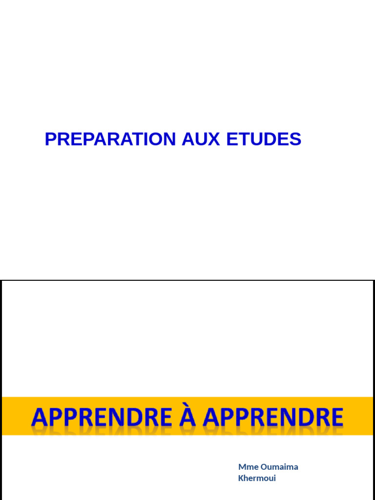 PrÃ© Paration Aux Ã© Tudes | PDF