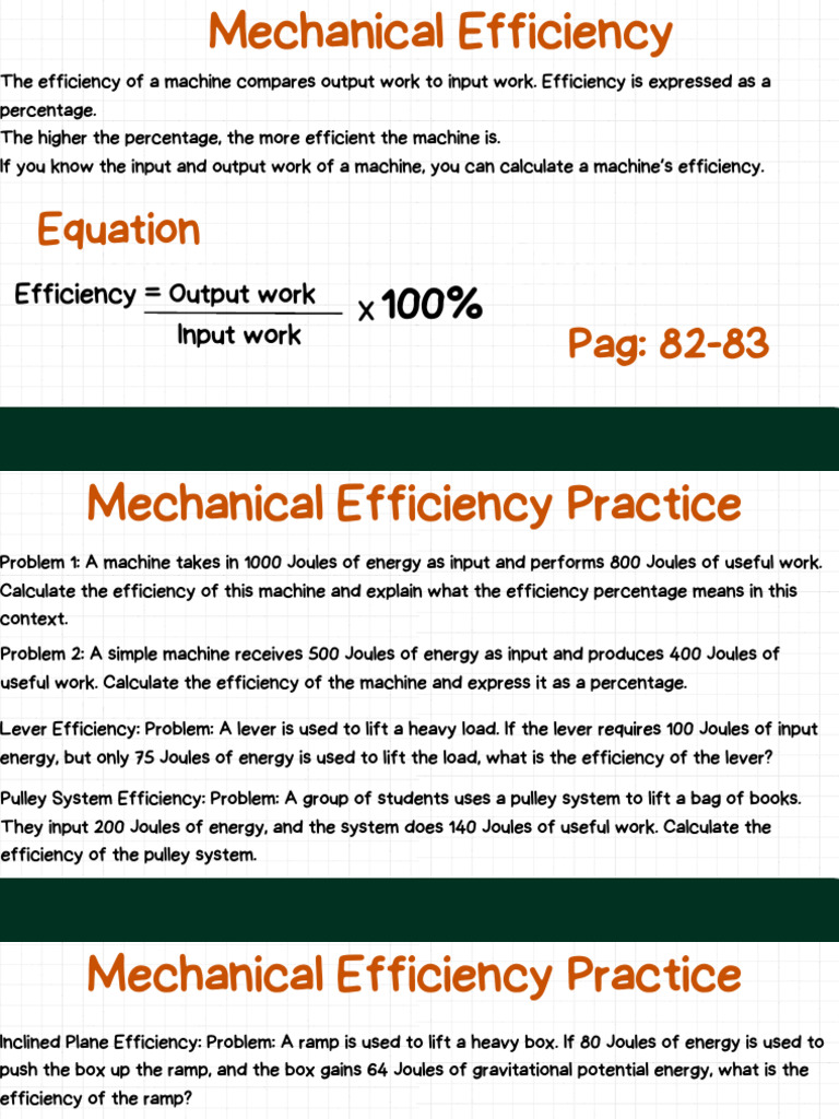 Mechanical Efficiency | PDF